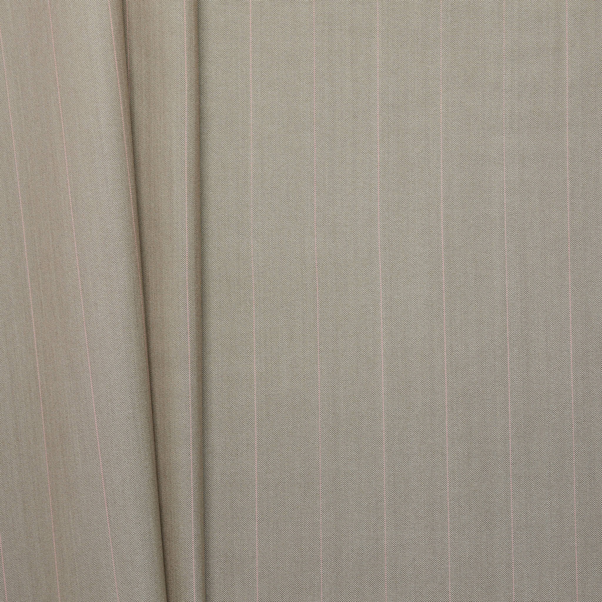 Wool/Viscose Pinstripe Suiting - Silver/Grey + Pink Stripe - Circular ...