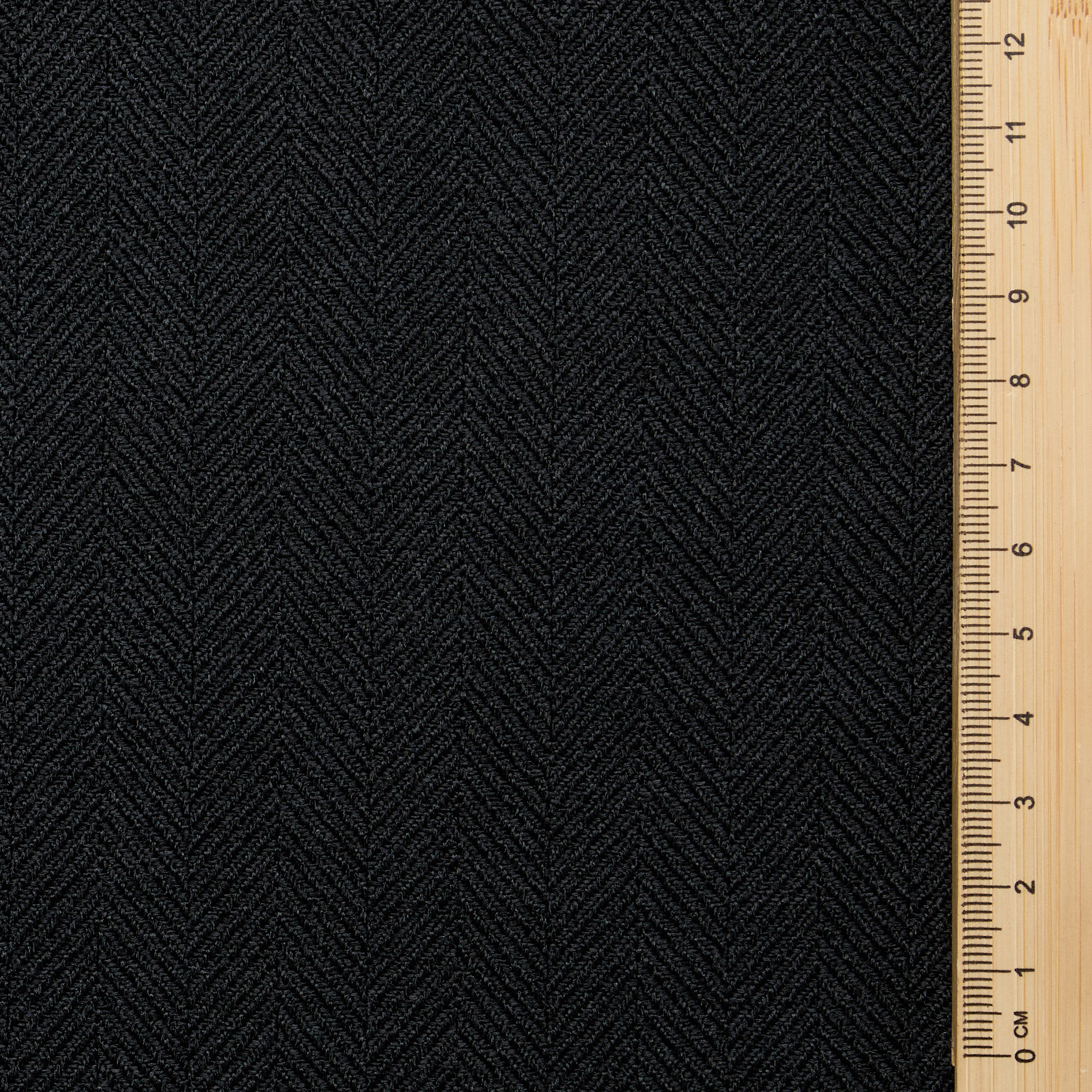 Herringbone Suiting - Black - Circular Sourcing